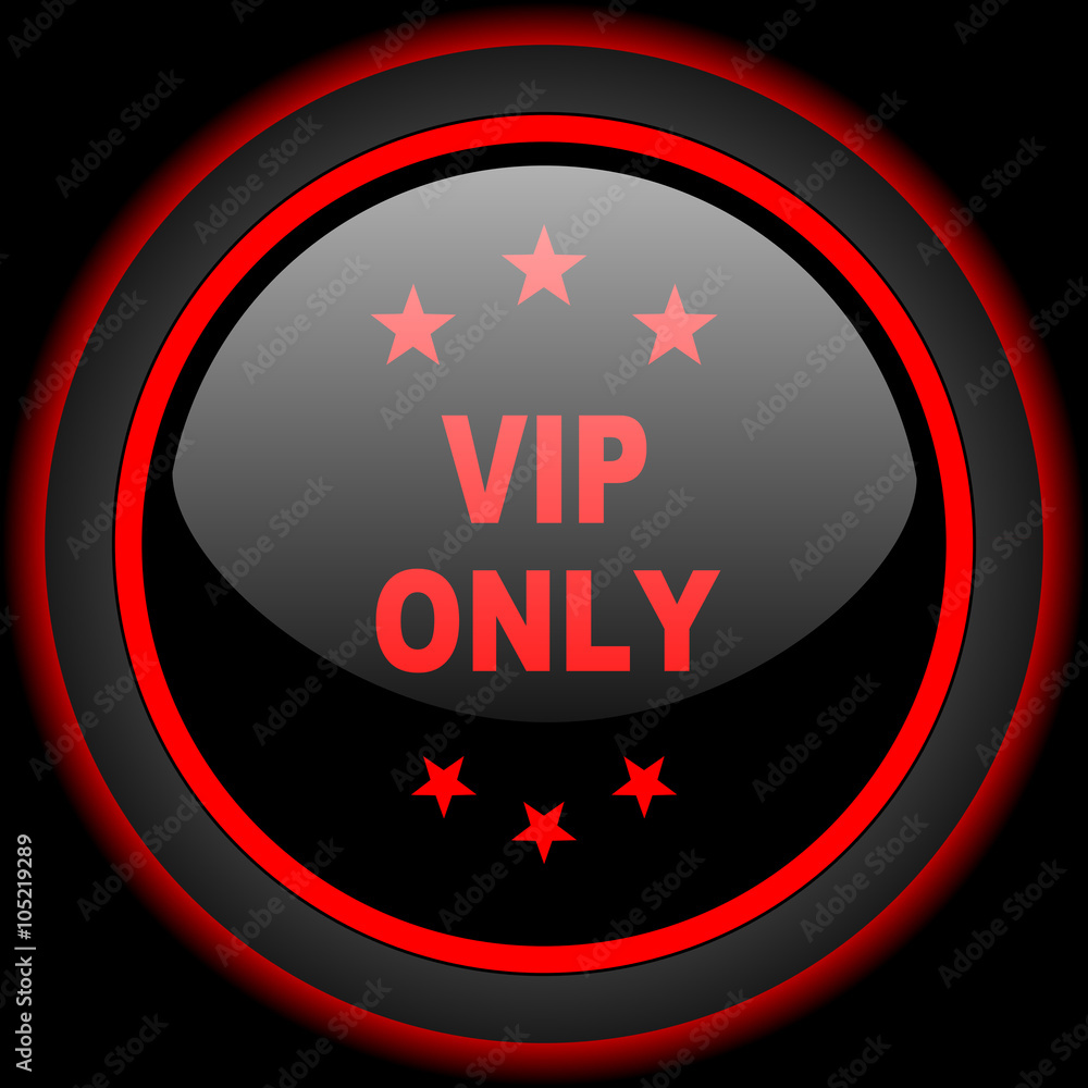 vip only black and red glossy internet icon on black background Stock ...