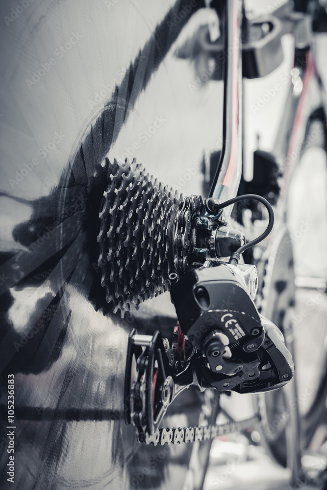 Particular of Gears of a bicycle. Filter Applied. foto de Stock | Adobe ...