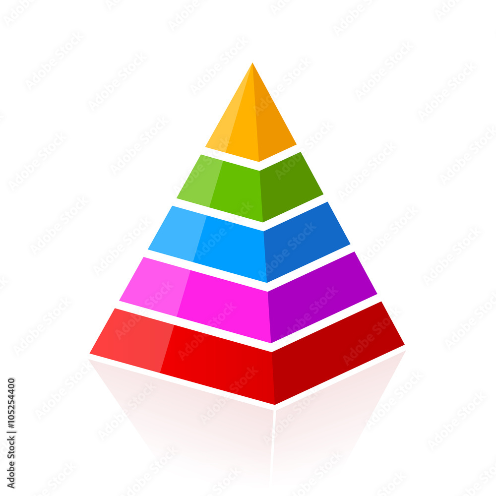 5 part layered pyramid Stock Vector | Adobe Stock
