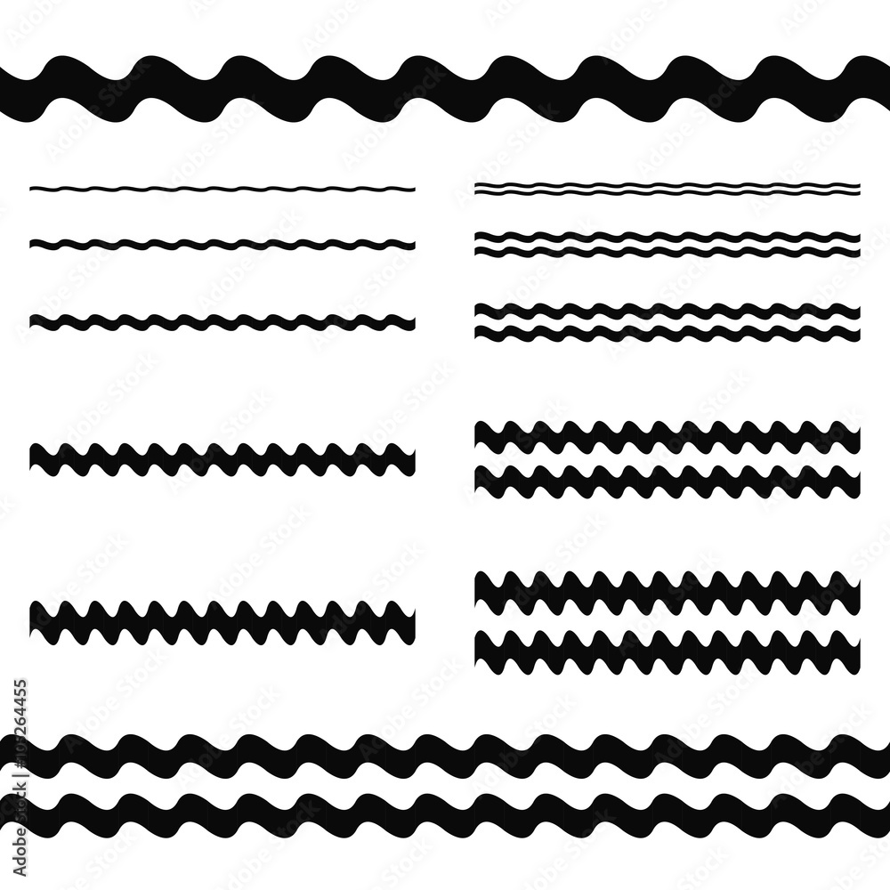 Graphic design elements - wave line divider set Stock Vector | Adobe Stock