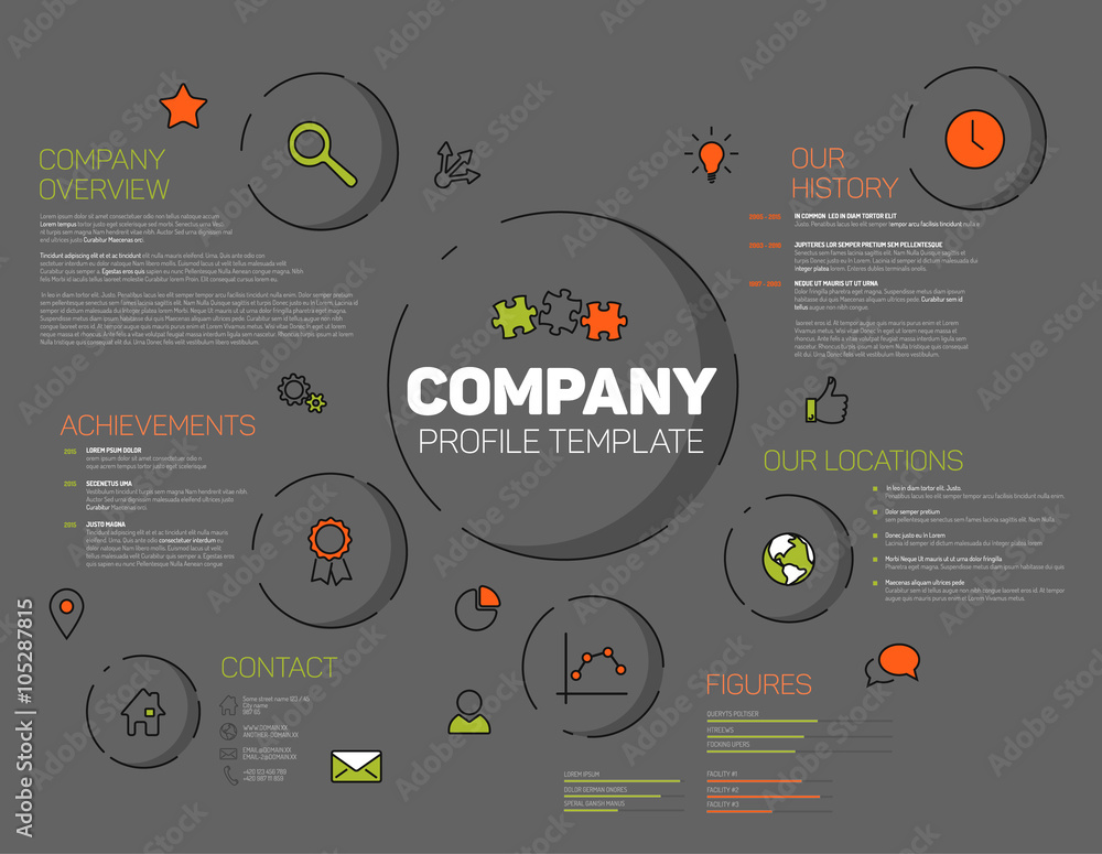 Vector Company infographic profile design template Stock Vector | Adobe ...