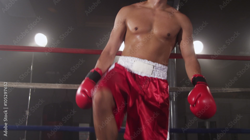 Boxer steps into boxing ring Stock Video | Adobe Stock