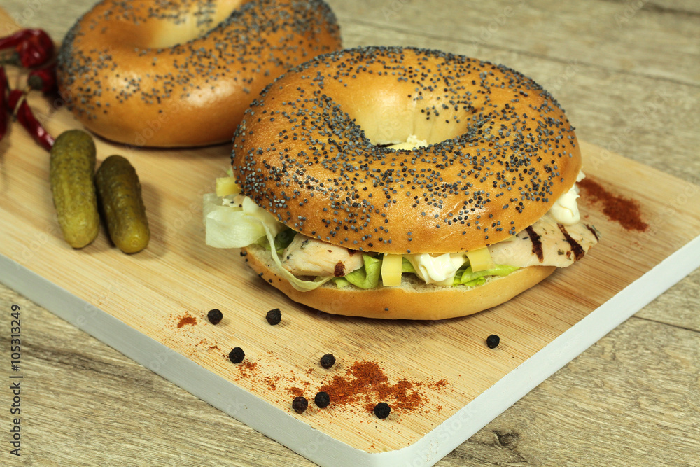 bagel poulet 14032016 Stock Photo | Adobe Stock