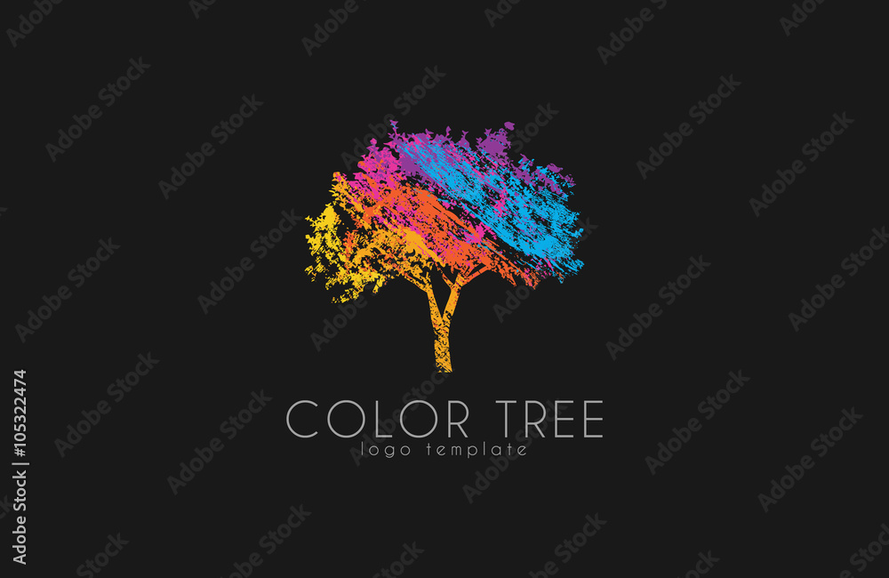 Tree logo. Creative logo. Nature logo. Color tree logo design. Colorful ...