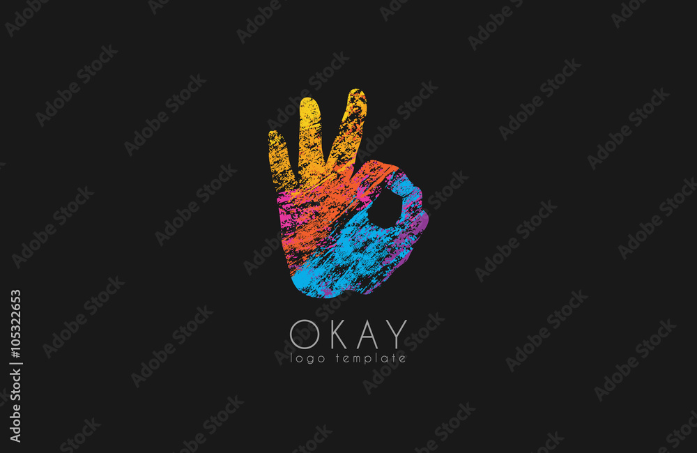Okay logo. Ok logo design. Creative logo design. Colorful logo. Stock ...