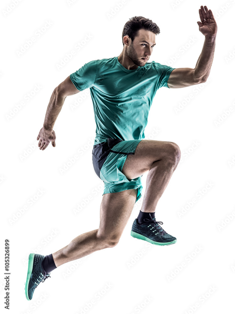 man runner jogger running isolated Stock Photo | Adobe Stock