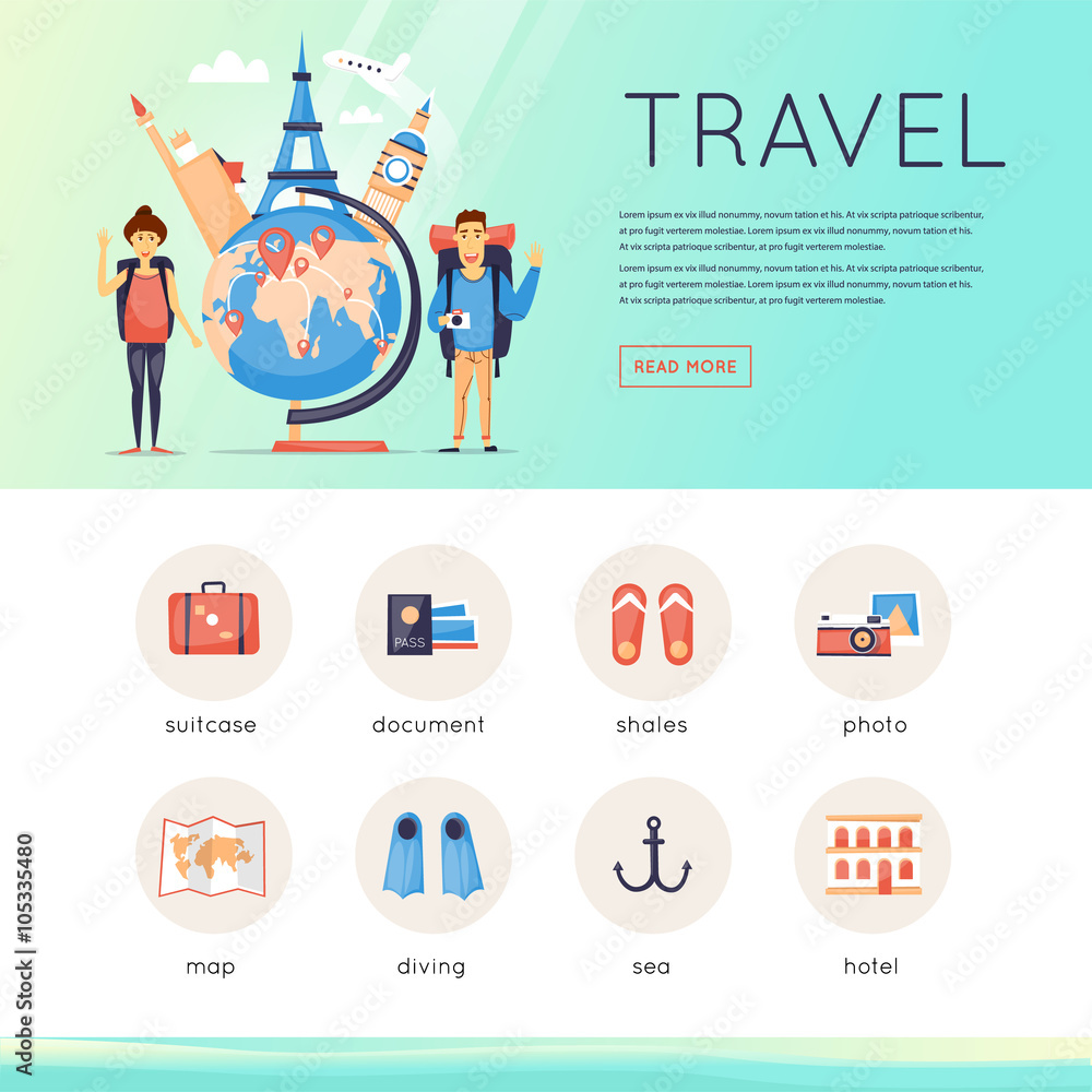 World Travel, summer vacation, tourism and journey, couple travels ...