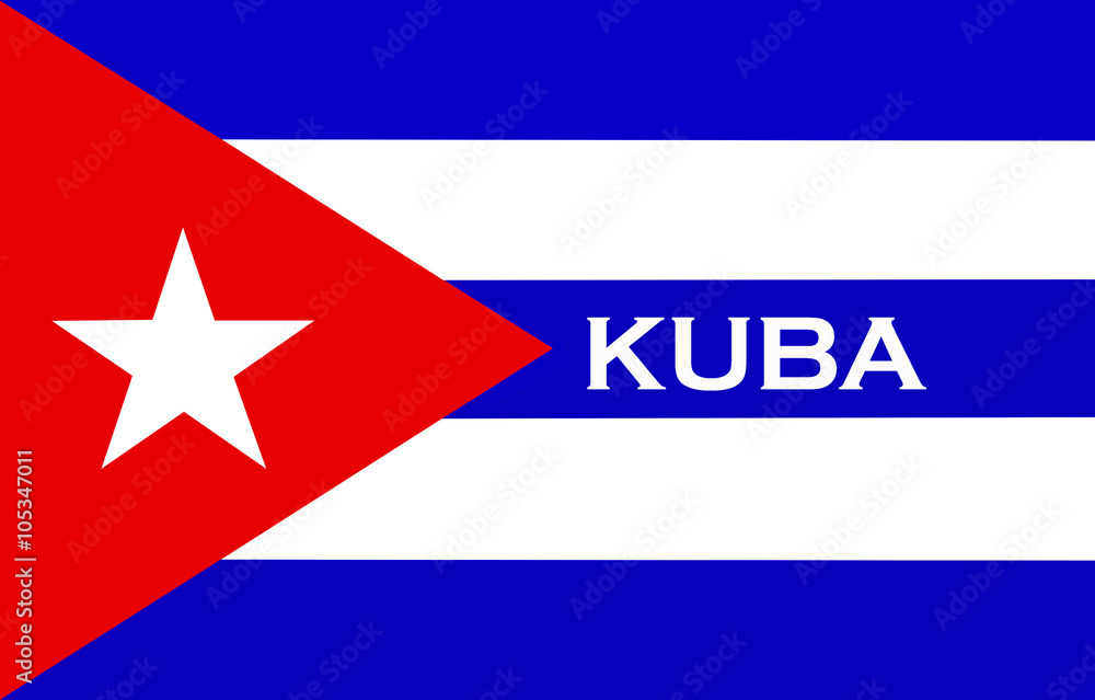 Kuba: Kubanische Nationalflagge Fahne mit Schriftzug Kuba - Konzept ...