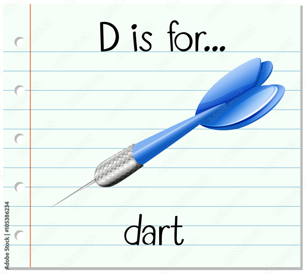 Flashcard letter D is for dart Stock-Vektorgrafik | Adobe Stock Flashcard letter D is for dart Stock-Vektorgrafik | Adobe Stock