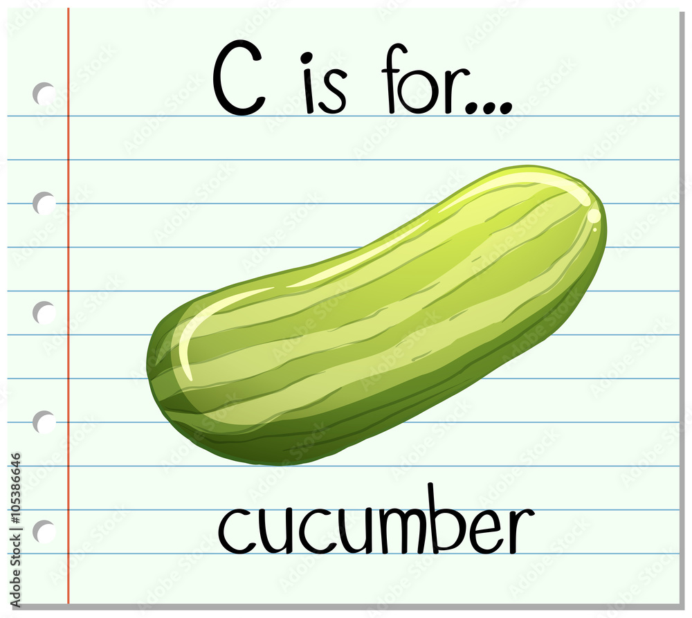 Flashcard letter C is for cucumber Stock Vector | Adobe Stock