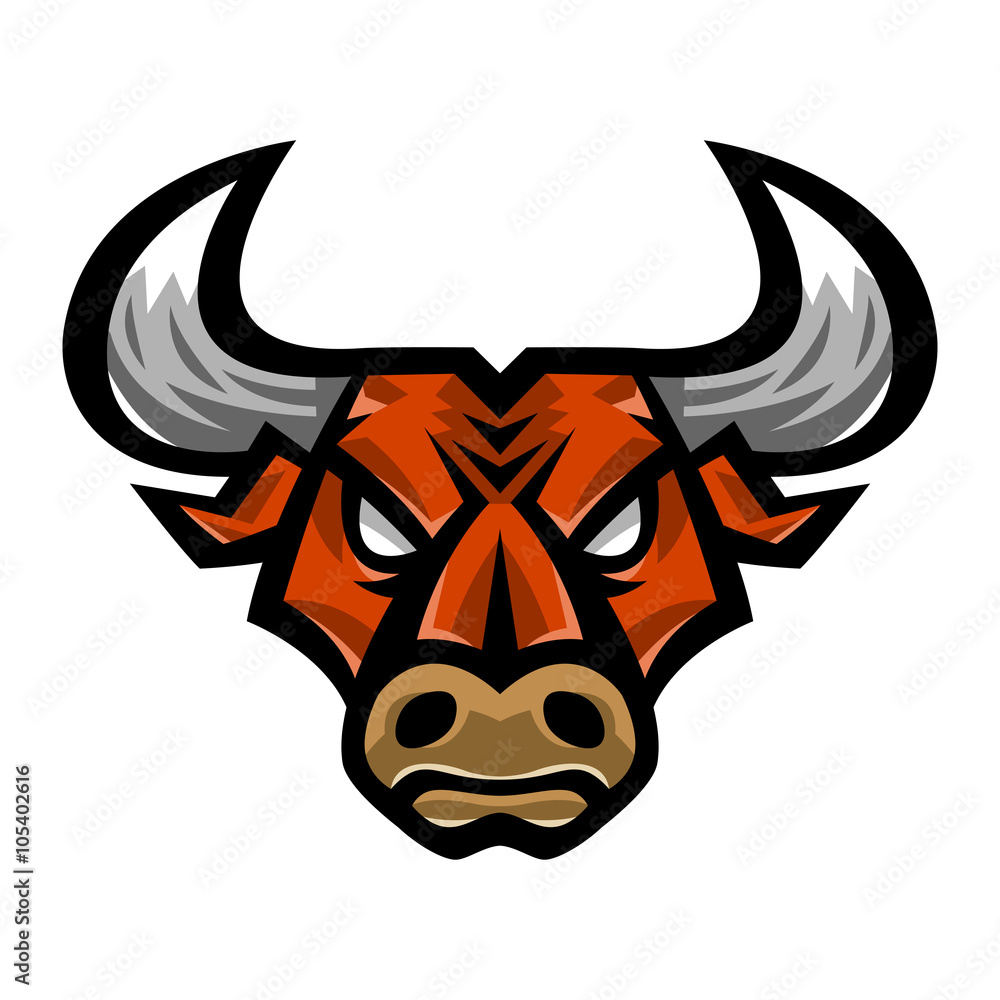 Angry Bull Face Symbol vector icon Stock Vector | Adobe Stock