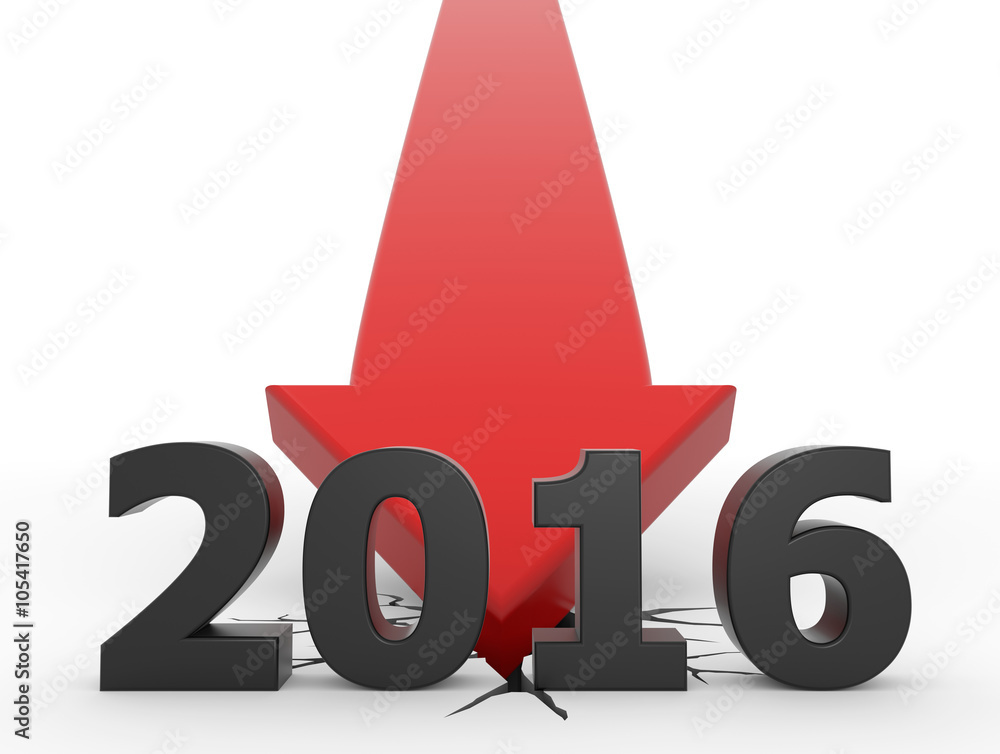 Red 3D arrow crash 2016 Stock-Illustration | Adobe Stock