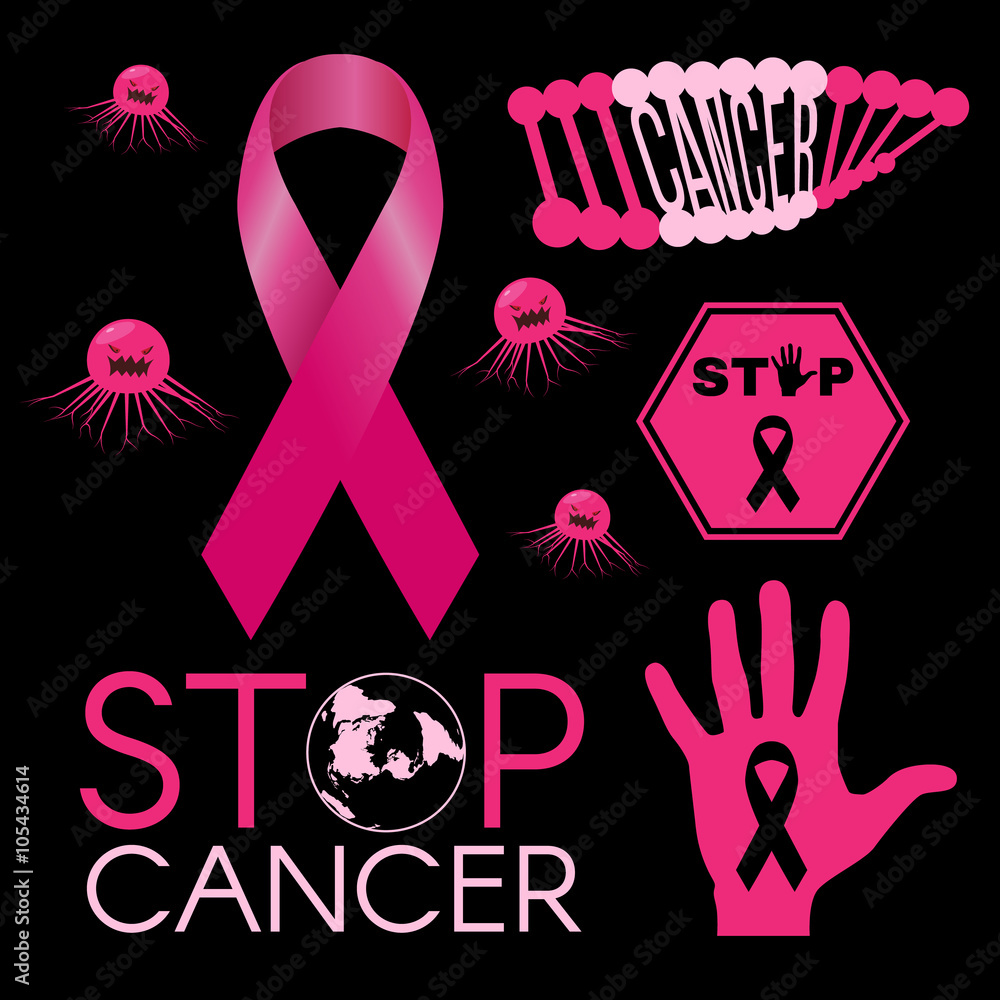 Cancer virus. DNA cancer. Stop cancer world. Stop cancer hand sign ...