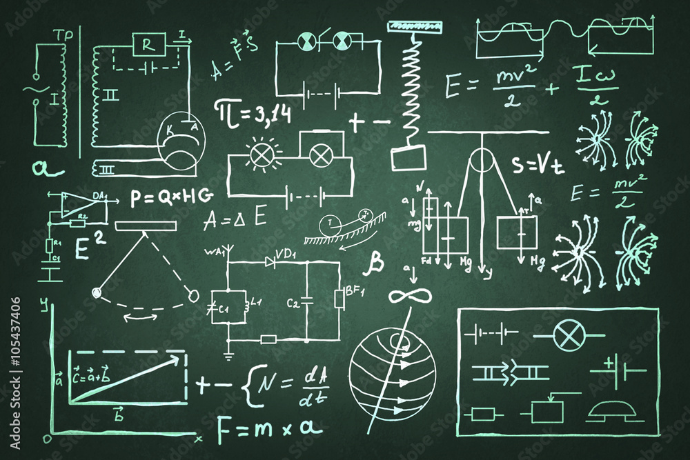 Hand drawn physics set Stock Illustration | Adobe Stock