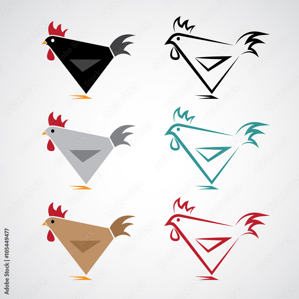 Vector image of an chicken design on white background Stock Vector ...