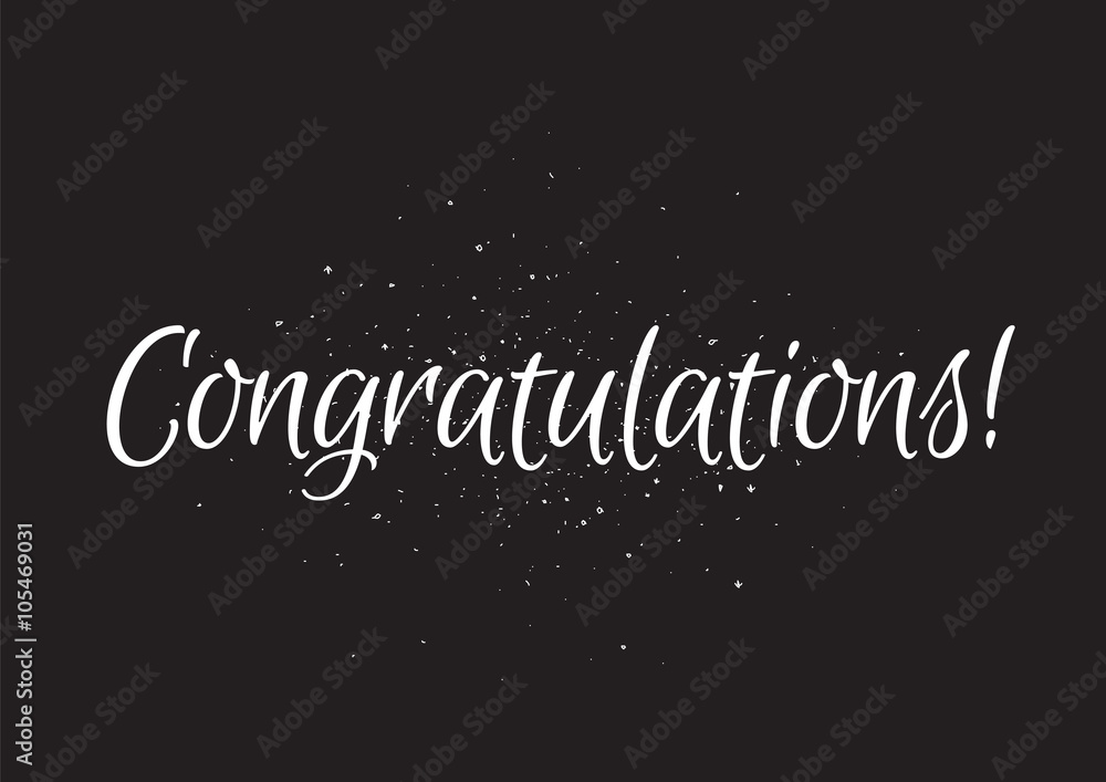Congratulations inscription. Greeting card with calligraphy. Hand drawn ...