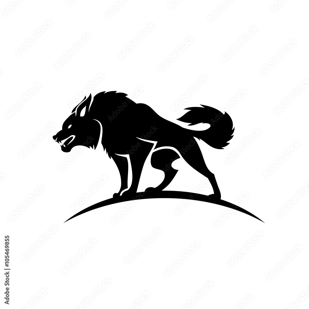 Angry wolf symbol Stock Vector | Adobe Stock
