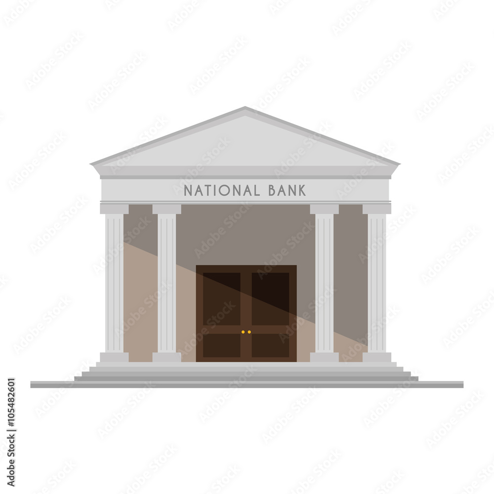Cute cartoon vector illustration of a bank Stock Vector | Adobe Stock