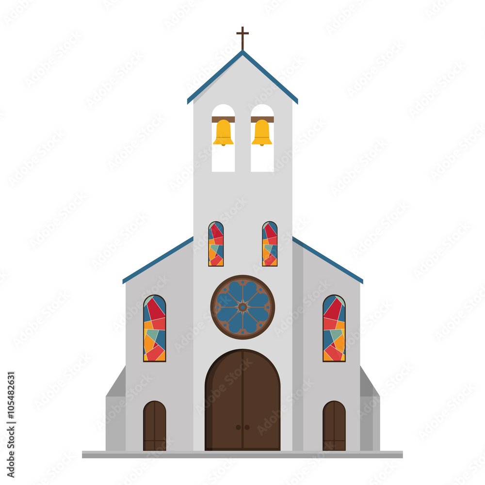 Cute cartoon vector illustration of a church vector de Stock | Adobe Stock