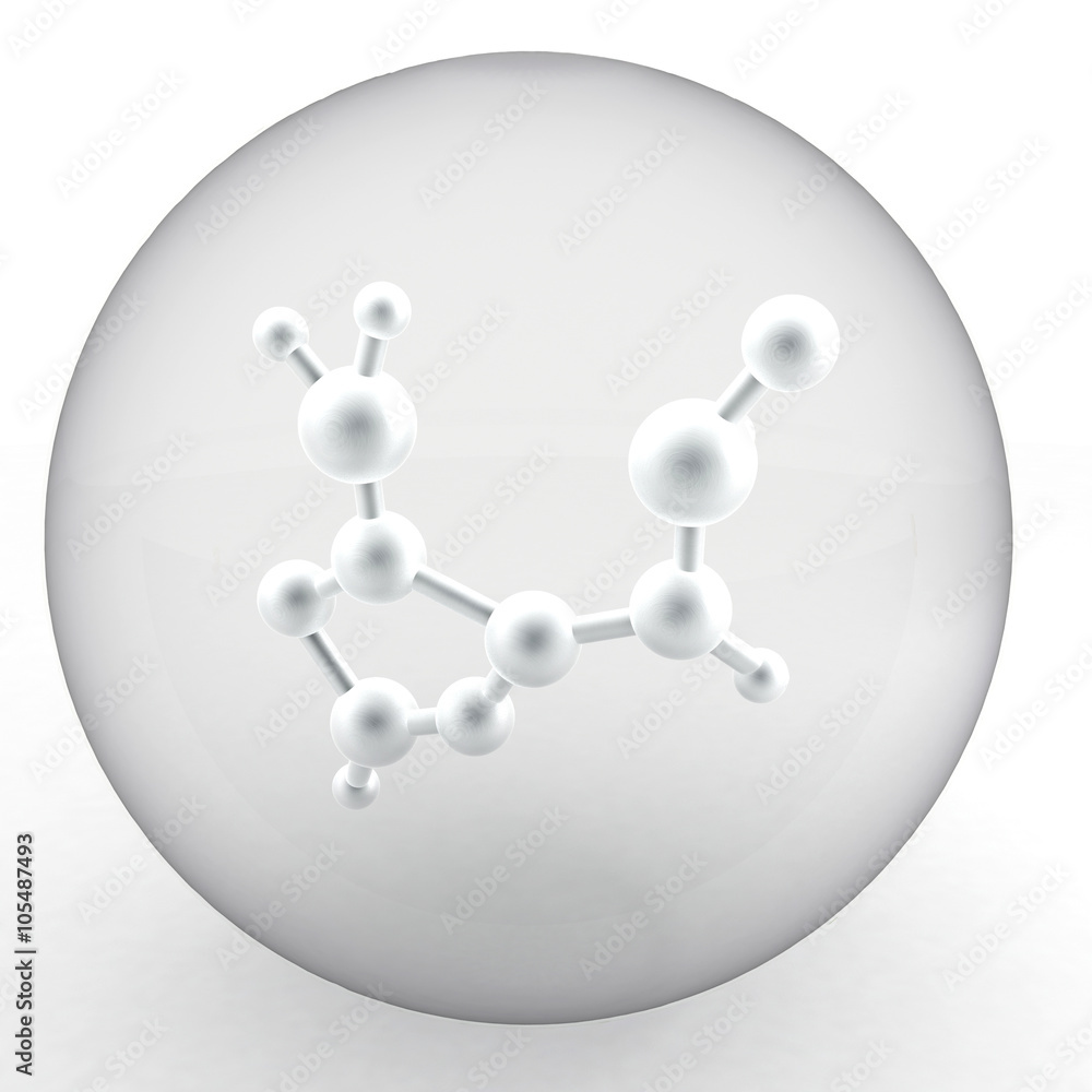 Transparent ball with molecule. 3d abstract render illustration Stock ...