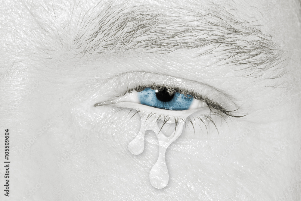 Crying Eye Black And White