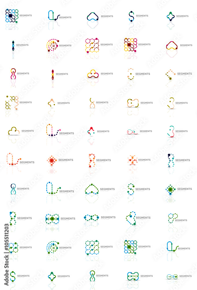 Abstract company logo vector collection. Set of thin line design ...