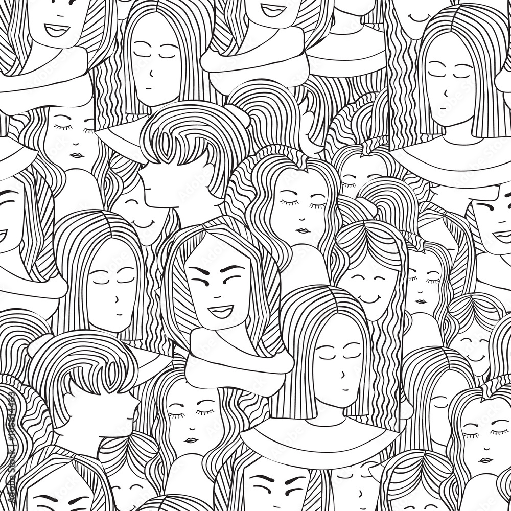 portraits of the girls in the style of rgaficheskom,dudling, Stock ...