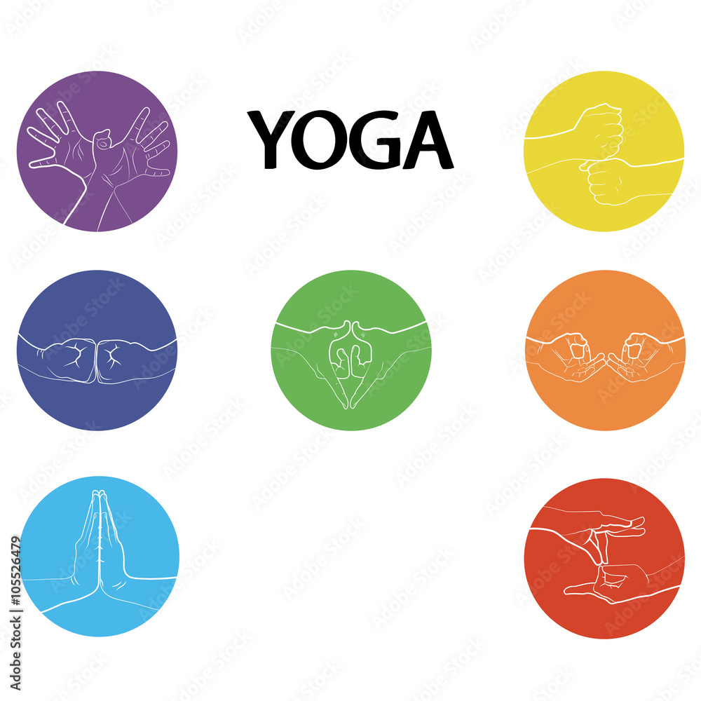 Hand in yoga mudra. Vector illustration. Yogic hand gesture. Stock ...