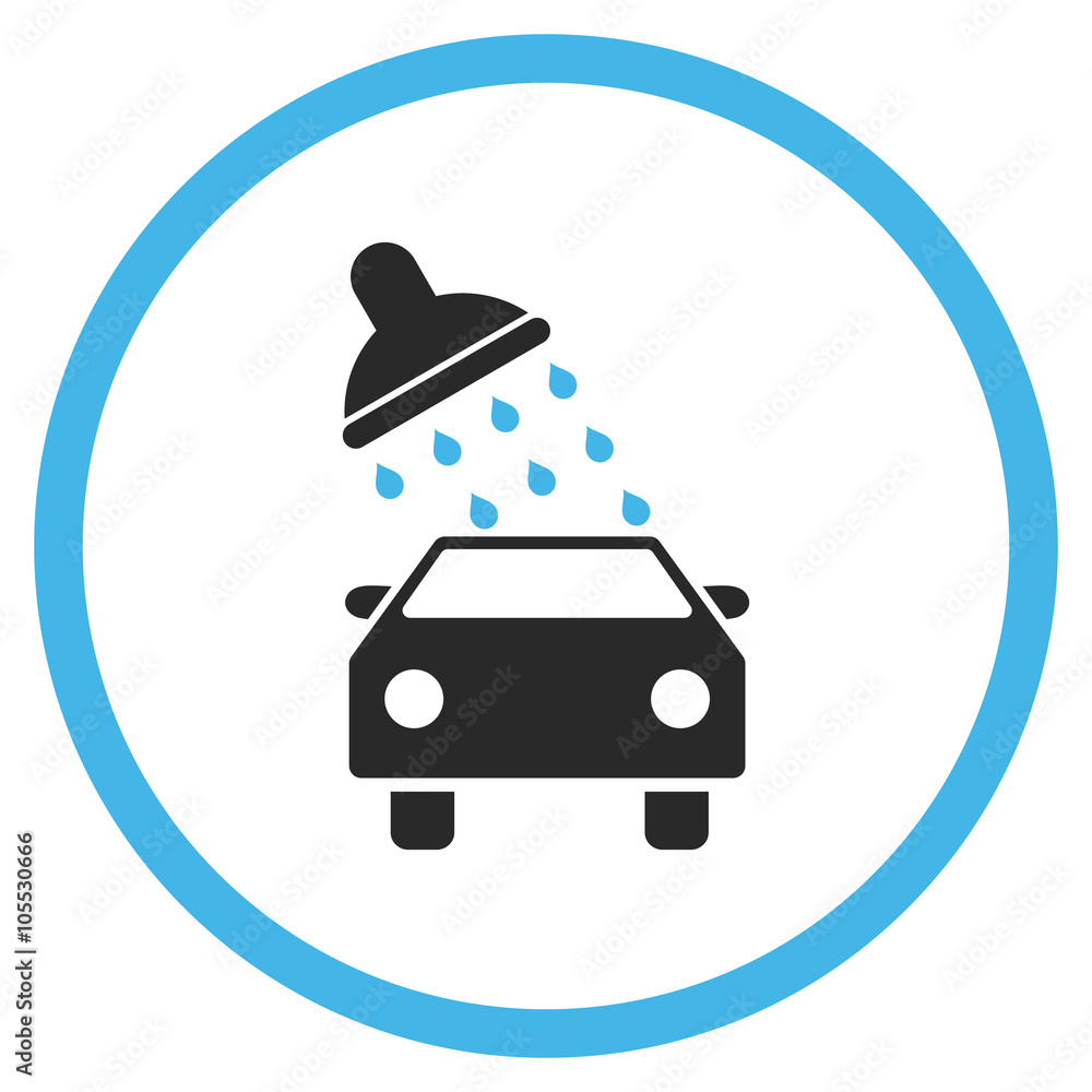 Car Wash vector icon. Style is bicolor flat rounded iconic symbol, car ...