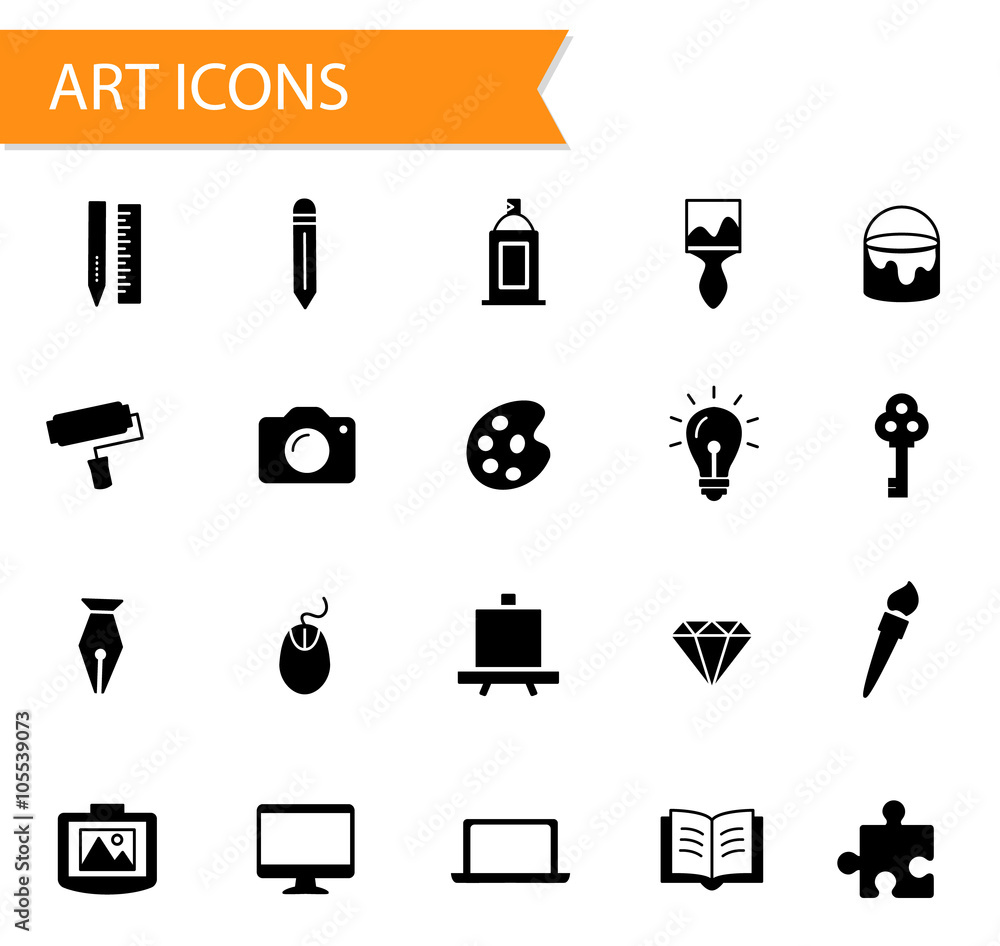 Collection of flat solid filled vector icons, art, design and graphics ...