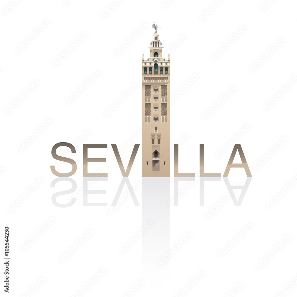 La Giralda, Sevilla. Vectors of european monuments. vector de Stock ...