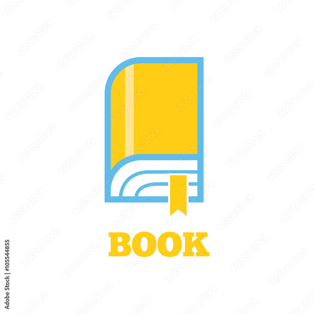 Book Logo Sign Design Flat Stock Vector | Adobe Stock