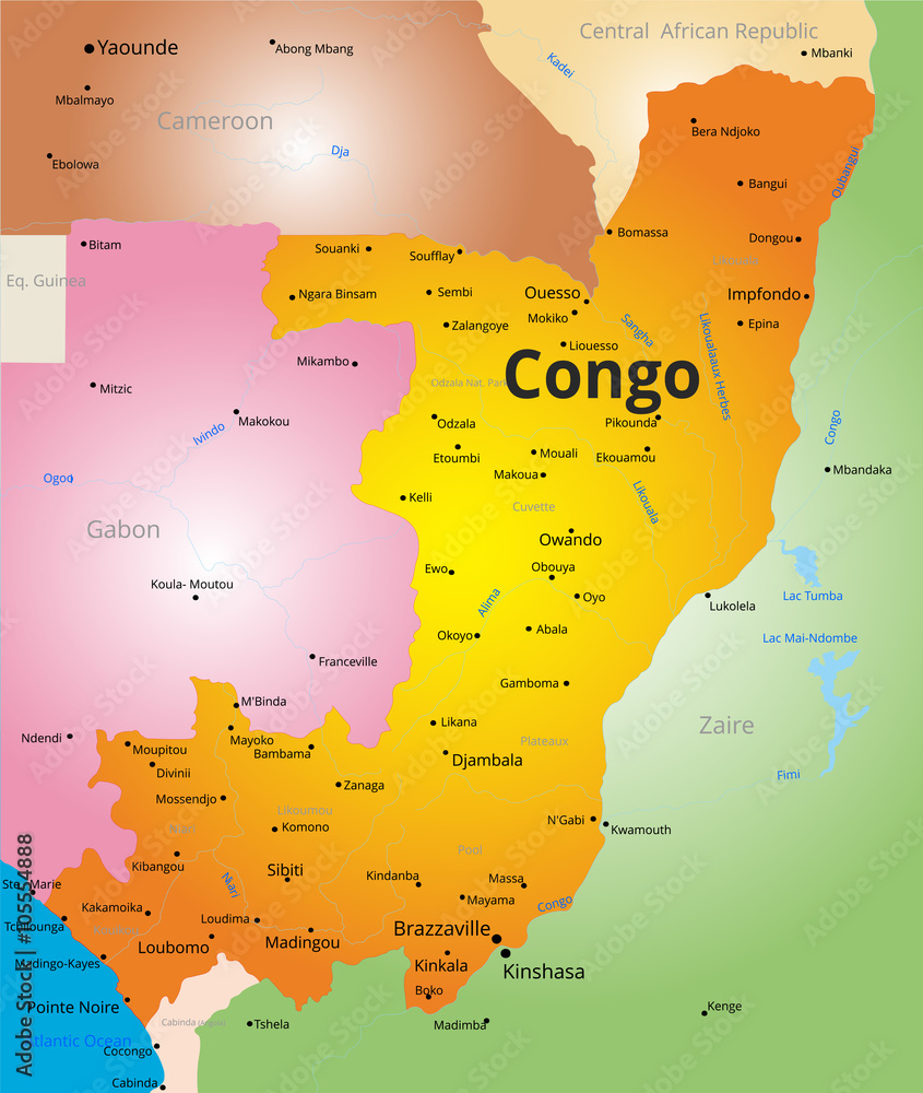 color map of Congo Stock Vector | Adobe Stock