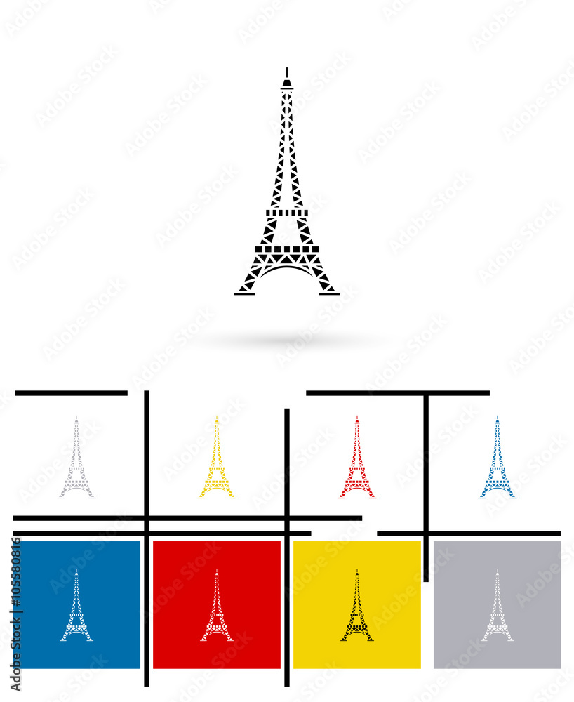 Eiffel Tower in Paris icon or Eiffel Tower in Paris sign. Vector Eiffel ...