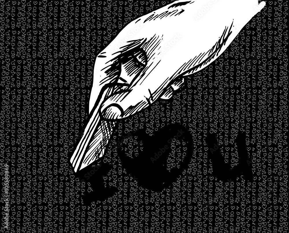 hartjes patroon uitgummen ilustración de Stock | Adobe Stock