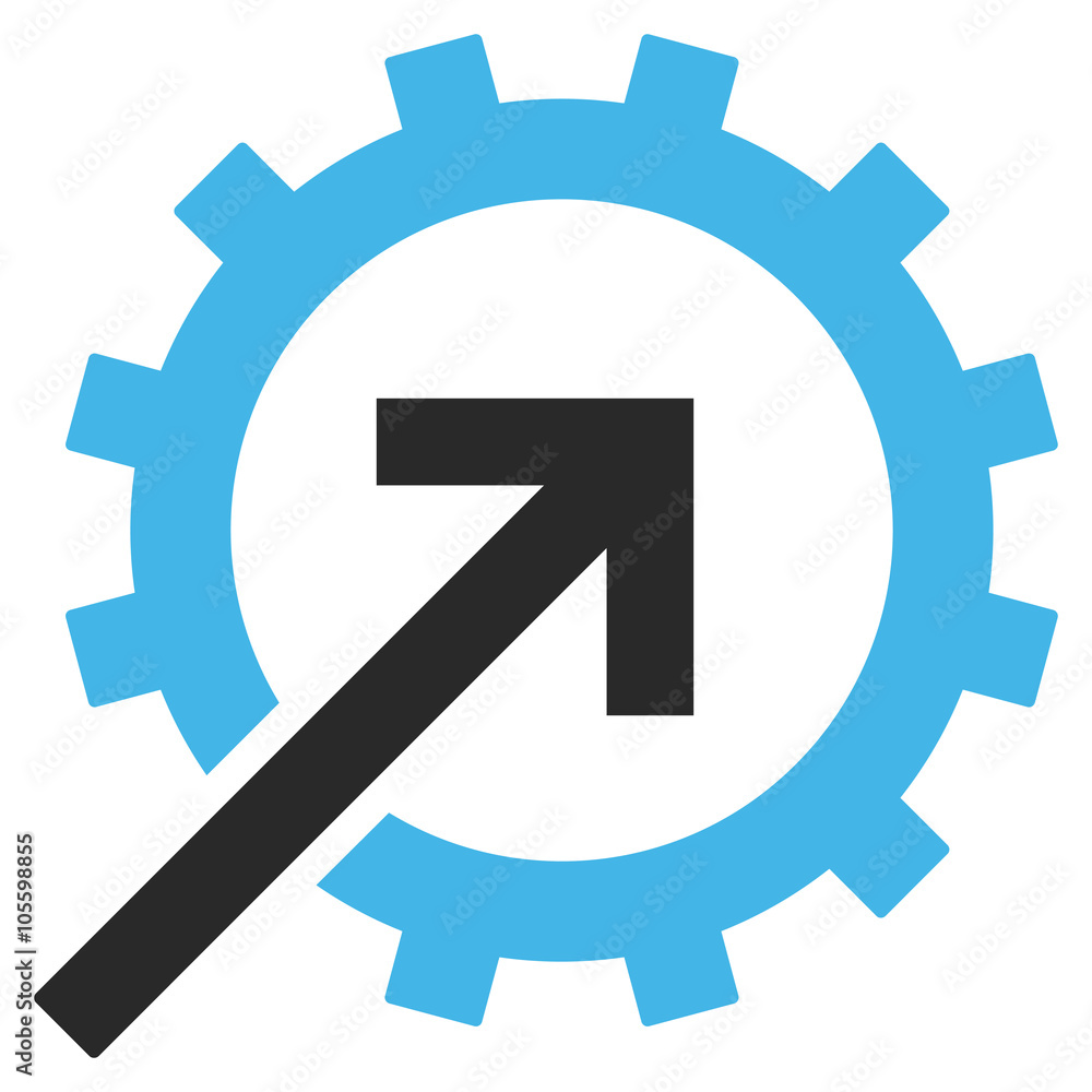 Cog Integration vector icon. Picture style is bicolor flat cog ...