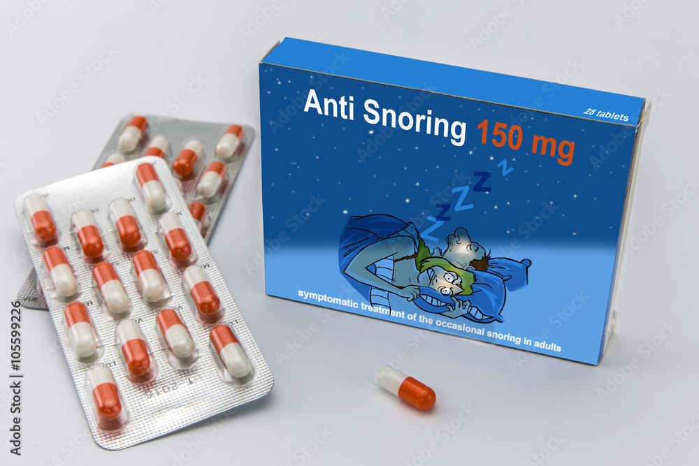 Open medicine packet labelled anti snoring opened at one end to Stock ...