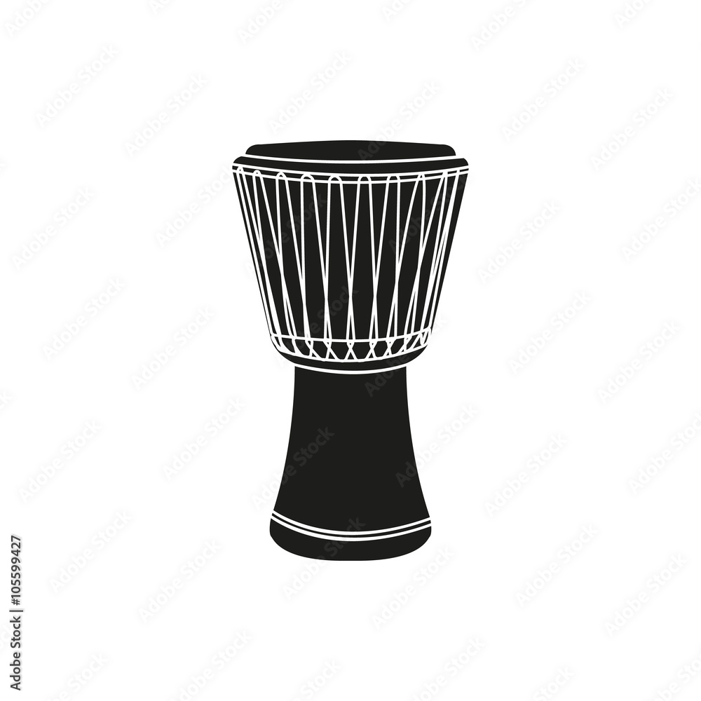 Vector illustration of djembe on white background Stock Vector | Adobe ...