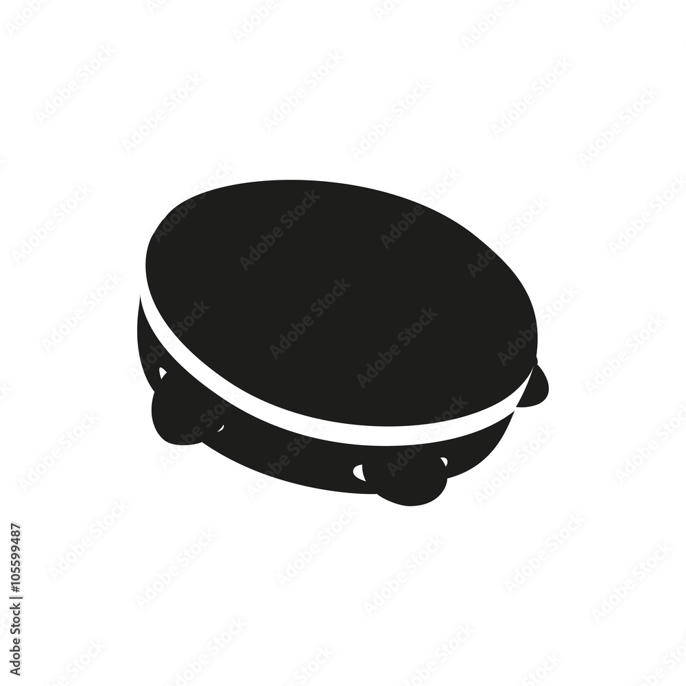 Vector illustration of tambourine on white background Stock Vector ...