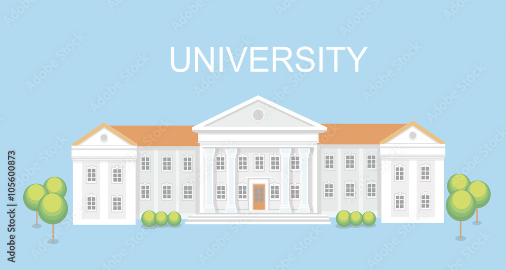 University or college building. Campus design, graduation university ...