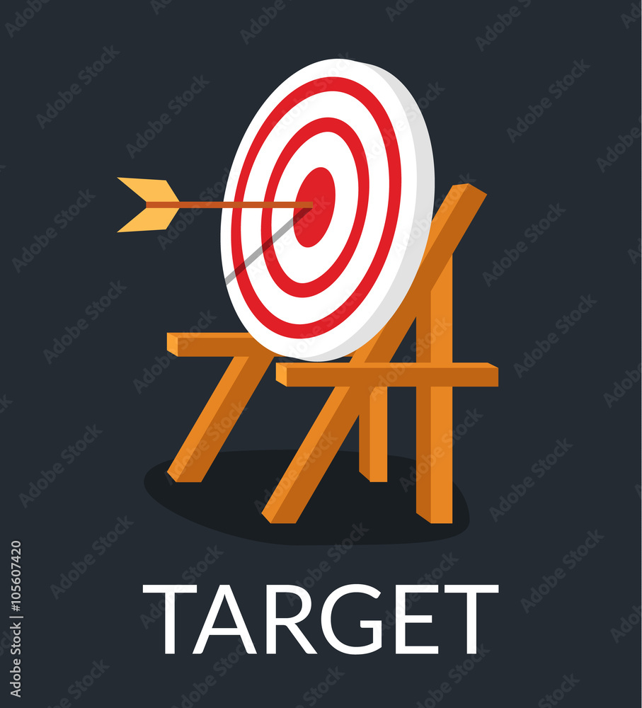 Target. Vector flat illustration Stock Vector | Adobe Stock