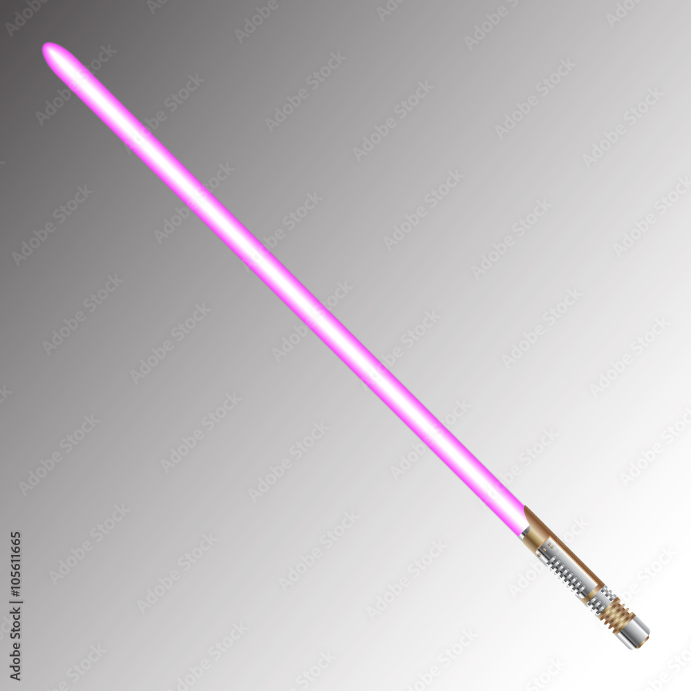 Realistic Light saber blade. Energy sword with Metal effect colours ...
