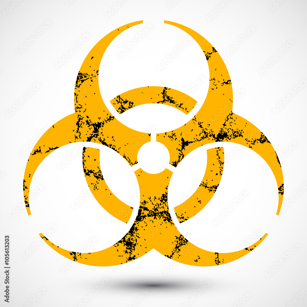 Biohazard Symbol with Grunge Texture on background. Isolated vector ...