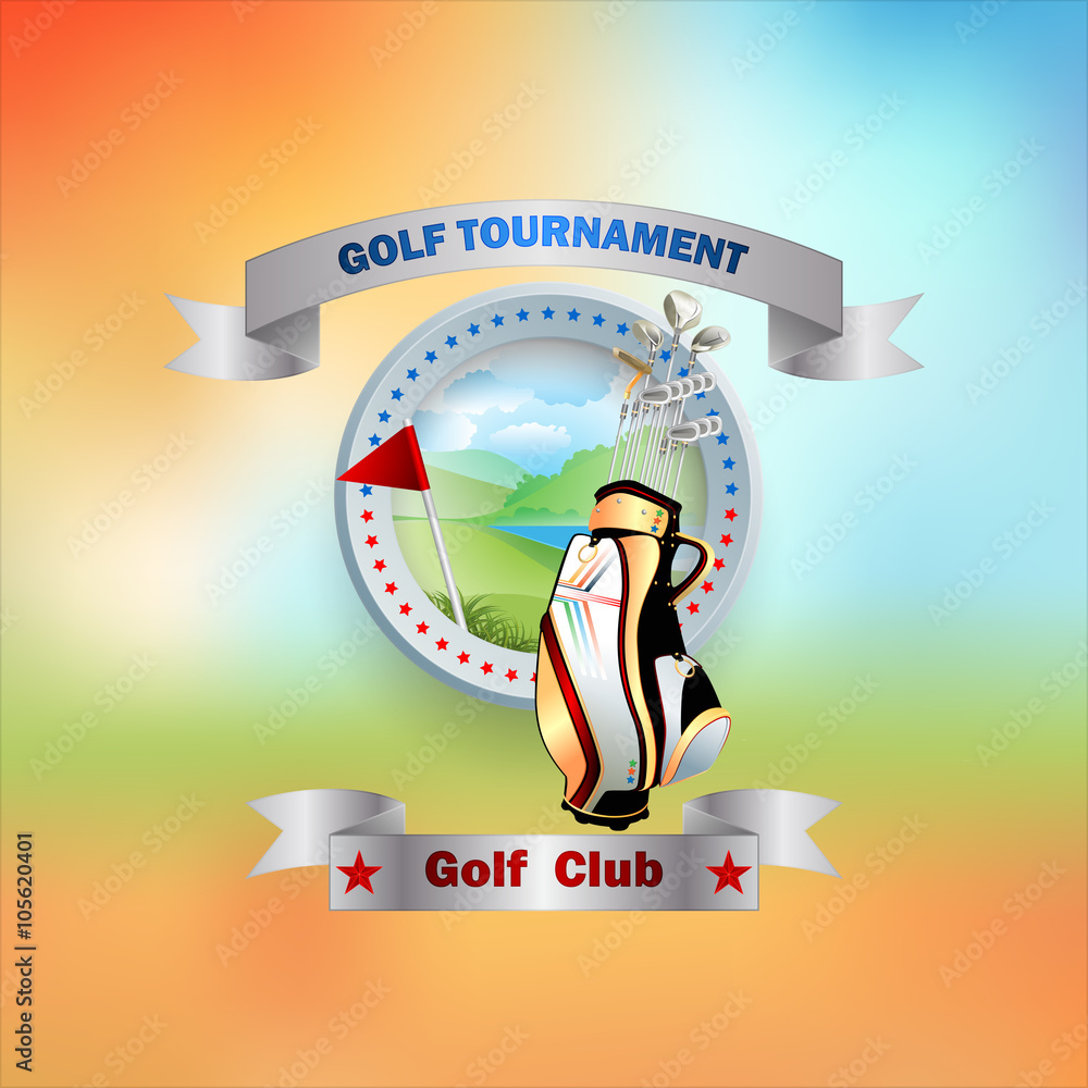 Golf Tournament/Golf Clubs design background;Abstract graphic template ...