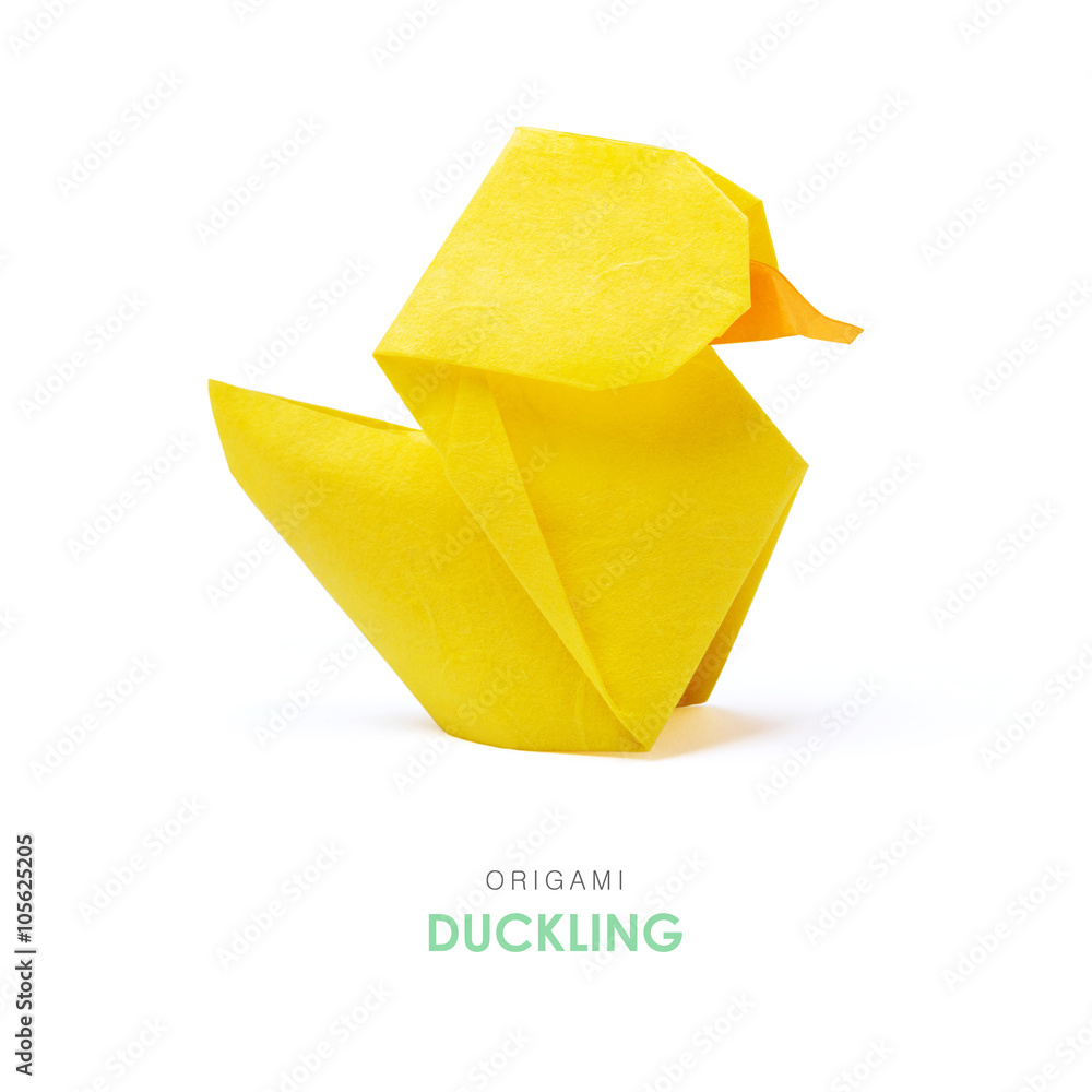 Origami yellow duckling Stock Photo | Adobe Stock