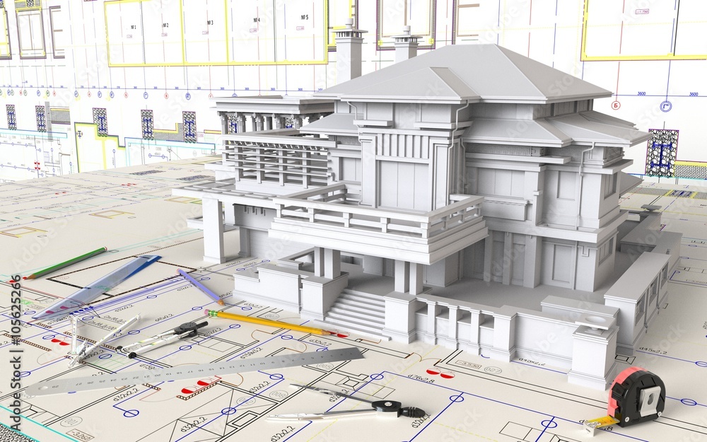 House Layout And Architectural Drawings Stock Illustration | Adobe Stock