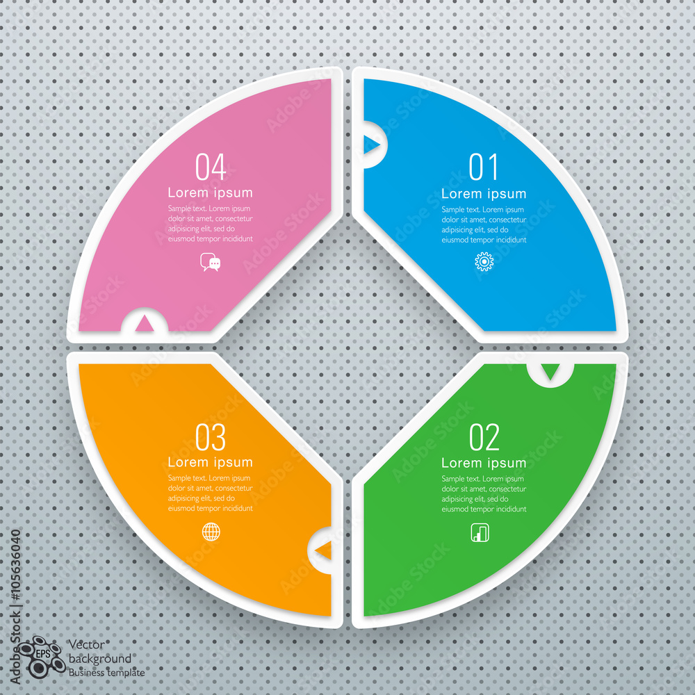 Graphic Chart #4-Step Process Stock Vector | Adobe Stock