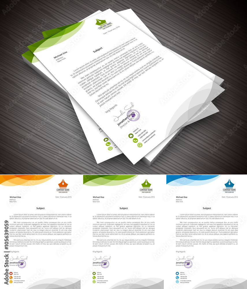 Letterhead.File contains text editable AI, EPS10 and JPEG. Stock Vector ...