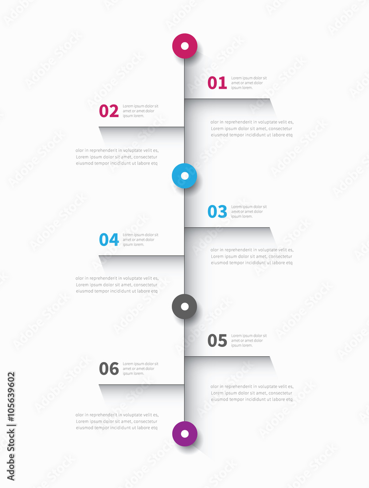infographic mind map 6 options / modern business map, timeline graphic ...