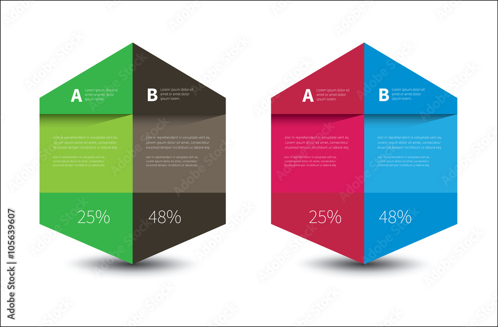 polygon infographic object / vector hexagon for business infographic ...